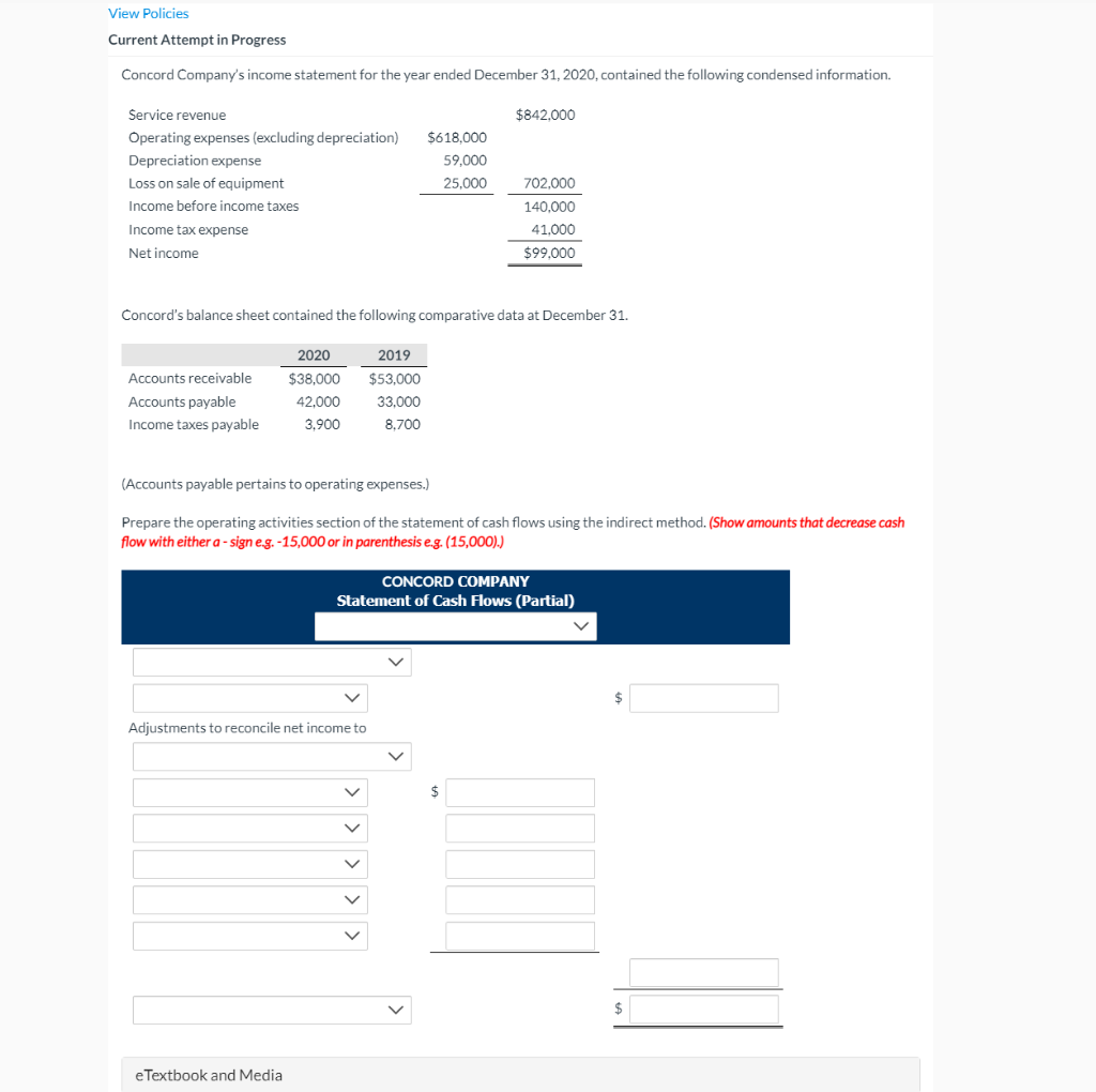 Solved View Policies Current Attempt in Progress Concord | Chegg.com