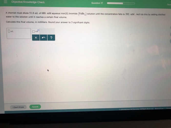 Solved Objective Knowledge Check Question 17 Davi A chemist | Chegg.com