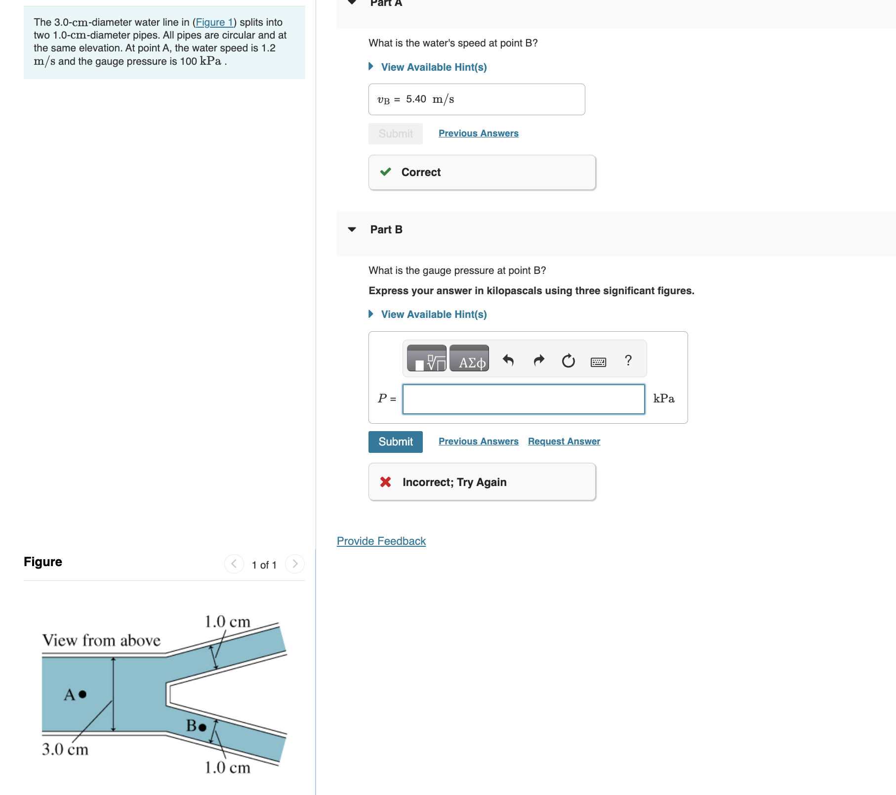 Solved The 3.0-cm-diameter water line in (Figure 1) ﻿splits | Chegg.com