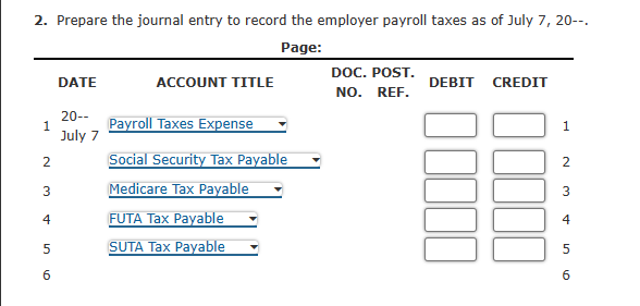 Solved Calculating Payroll Taxes Expense and Preparing | Chegg.com