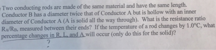 Solved Two conducting rods are made of the same material and | Chegg.com