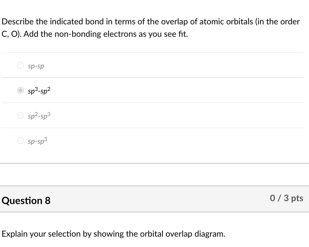 Solved Describe the indicated bond in terms of the overlap | Chegg.com