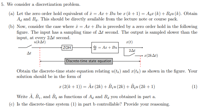 Solved We consider a discretization problem. (a) Let the | Chegg.com