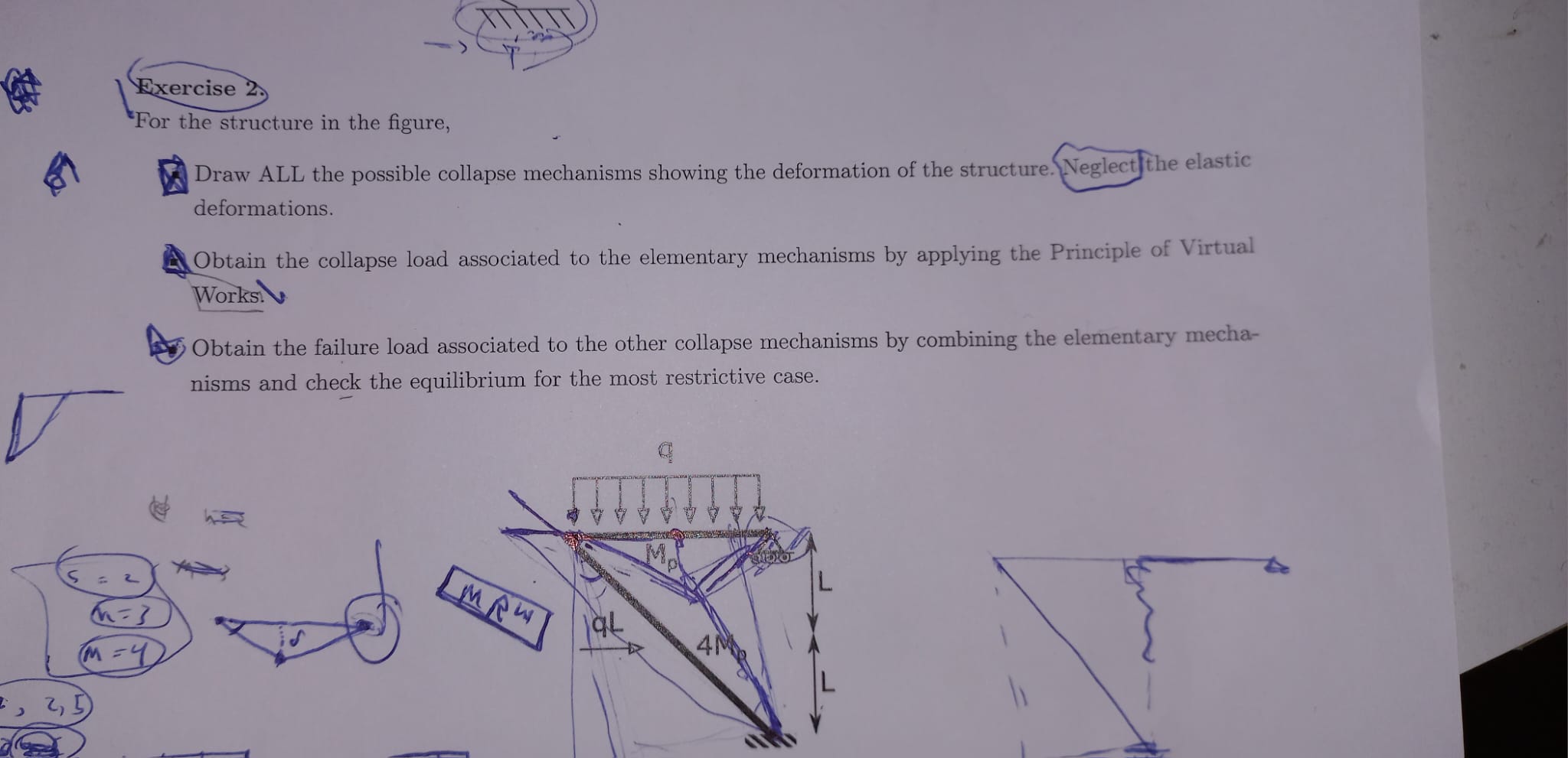 For the structure in the figure, Draw ALL the | Chegg.com