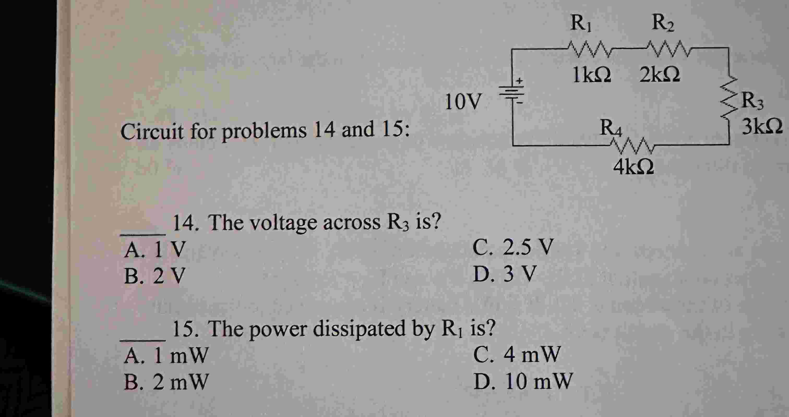 Solved Circuit for problems 14 ﻿and 15:The voltage across | Chegg.com