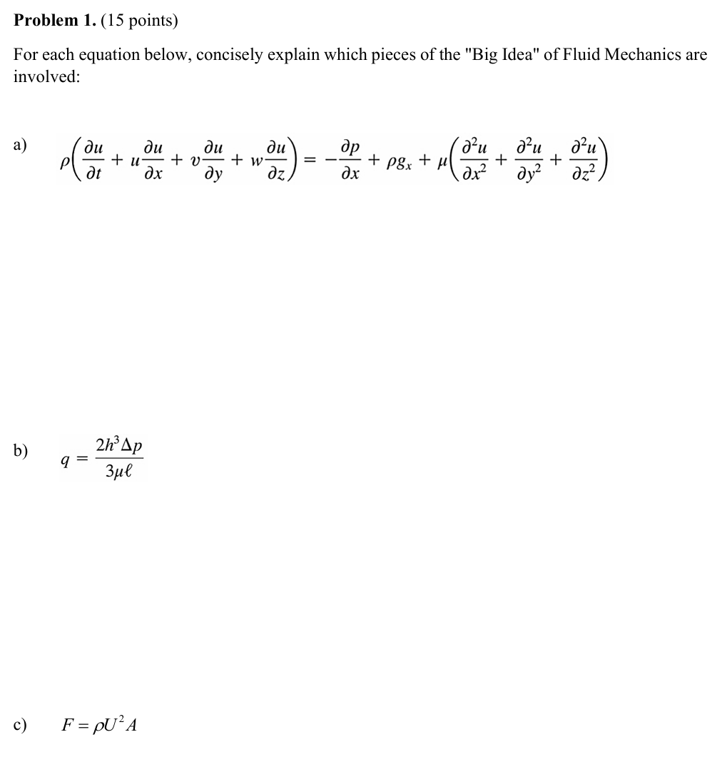 Solved Problem 1. (15 ﻿points)For each equation below, | Chegg.com