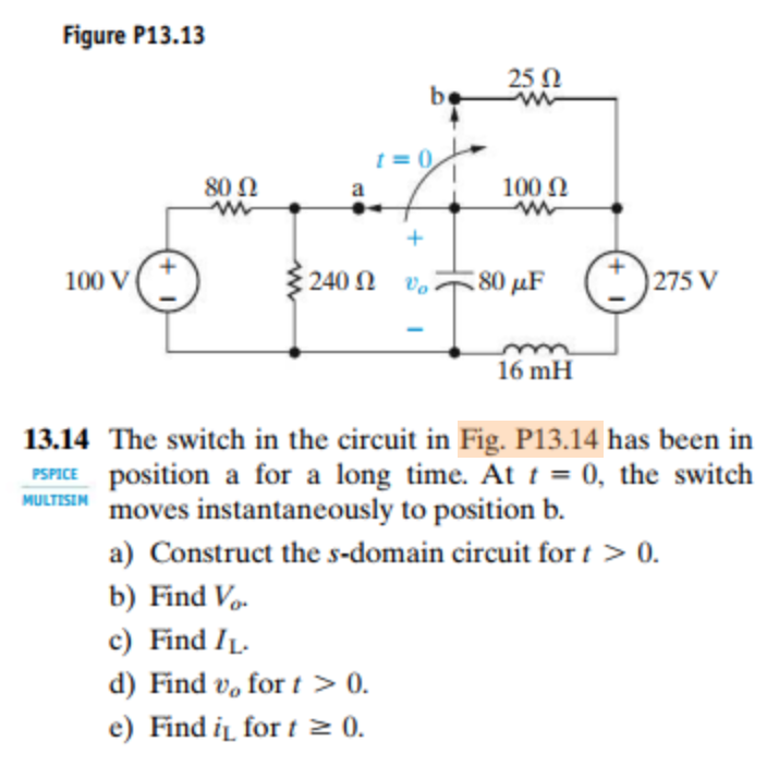 Solved 3. Circuit Analysis using Laplace Transforms A) B) | Chegg.com