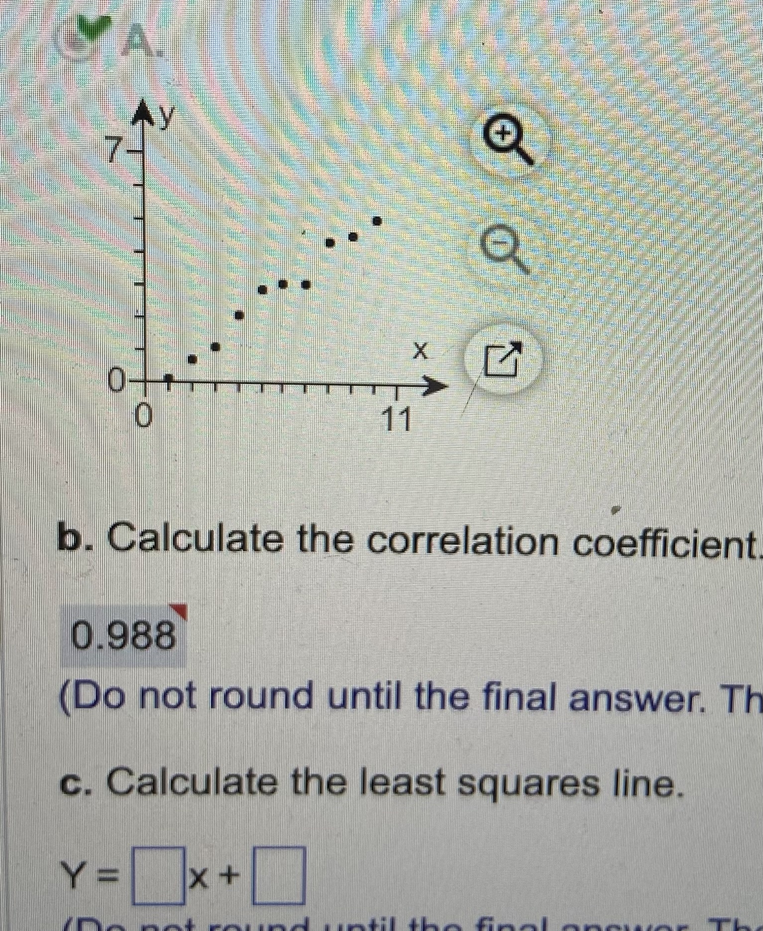 b. Calculate the correlation coefficient 0.988 (Do | Chegg.com