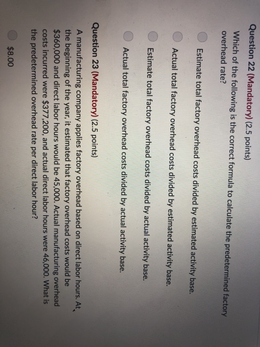 Solved Question 22 (Mandatory) (2.5 points) Which of the | Chegg.com Solved Question 22 (Mandatory) (2.5 points) Which of the | Chegg.com