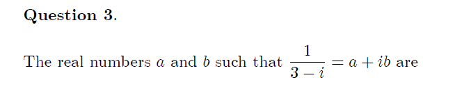 Solved Question 3. The real numbers a and b such that | Chegg.com