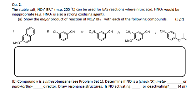 Solved Qu. 2. The stable salt, NO2BF4 (m.p. 200 C) can be | Chegg.com