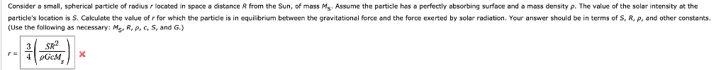 Solved Consider a small, spherical particle of radius r | Chegg.com