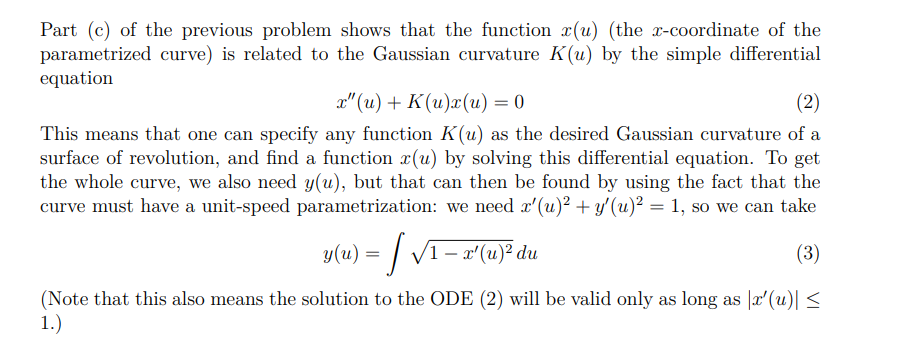 Solved Part (c) of the previous problem shows that the | Chegg.com