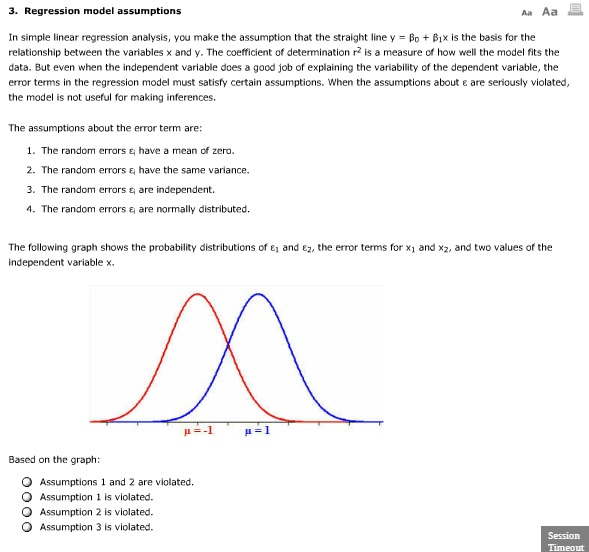 Solved 3. Regression model assumptions In simple linear | Chegg.com