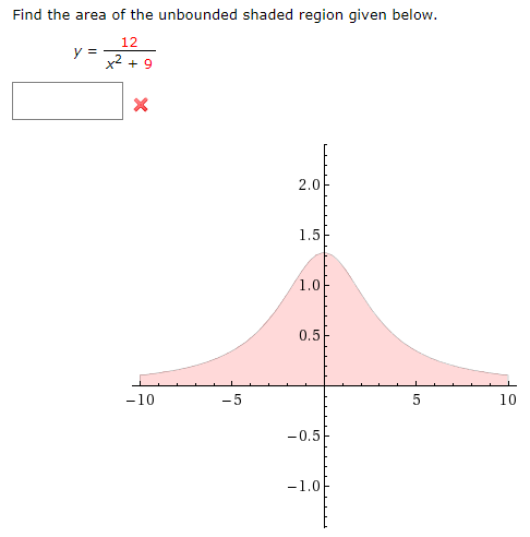 Solved Find the area of the unbounded shaded region given | Chegg.com