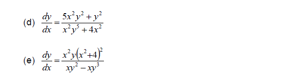 Solved (d) \\( \\frac{d y}{d x}=\\frac{5 x^{2} | Chegg.com