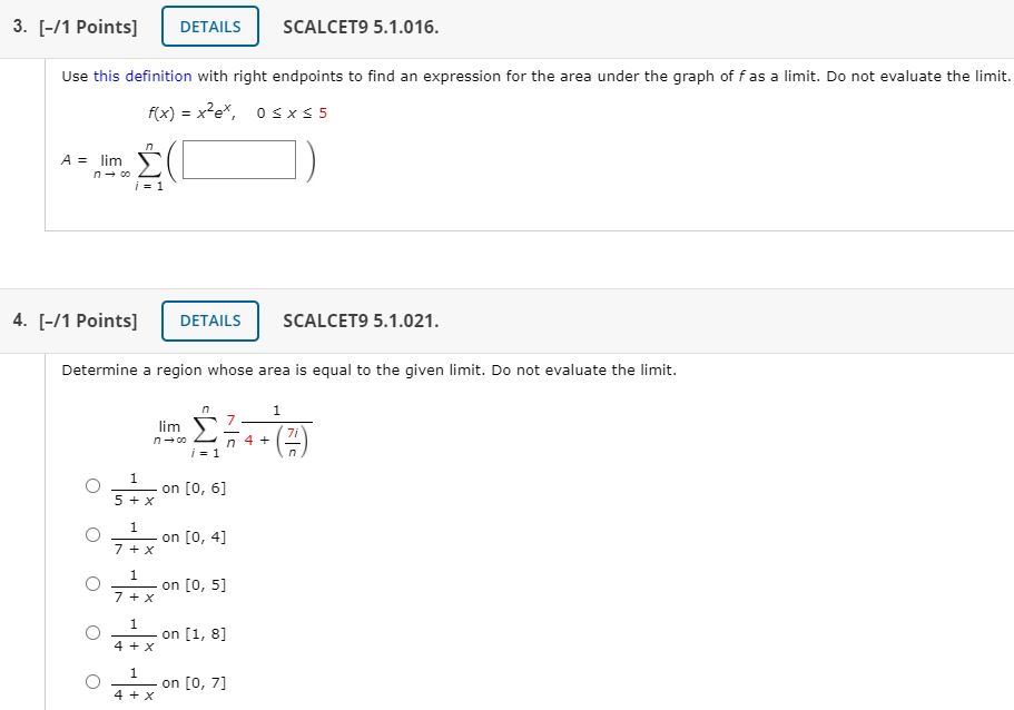 Solved 3. [-/1 Points) DETAILS SCALCET9 5.1.016. Use this | Chegg.com