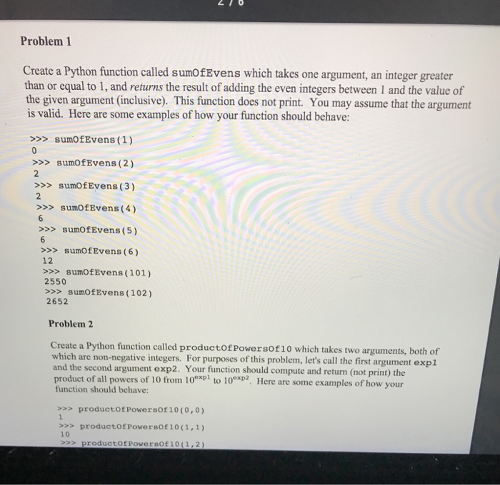 Solved Create A Python Function Called Sumofevens Which 1558