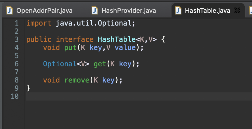 Solved Implement the following methods: public void put(K | Chegg.com