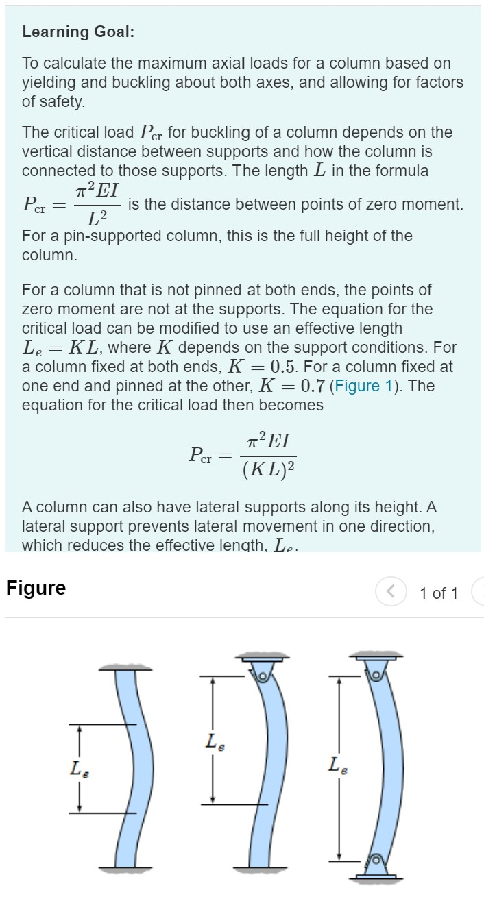 Solved Learning Goal: To calculate the maximum axial loads | Chegg.com