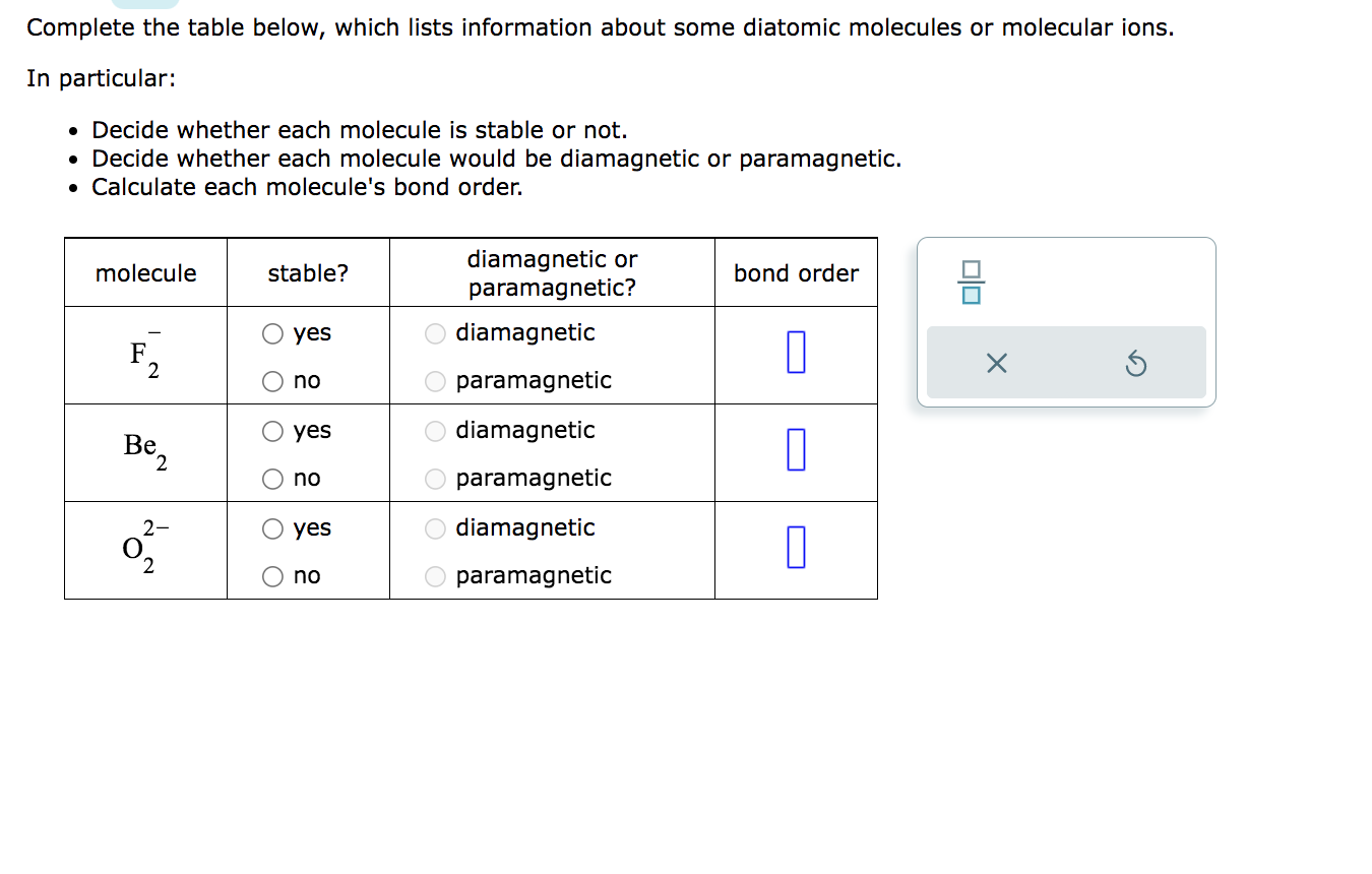Solved Complete the table below, which lists information | Chegg.com