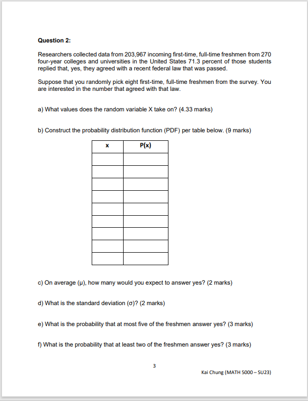Solved Question 2: Researchers collected data from 203,967 | Chegg.com
