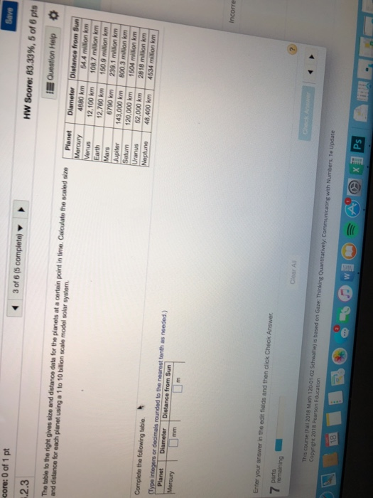 Solved core: 0 of 1 pt 2.3 The table to the right gives size | Chegg.com