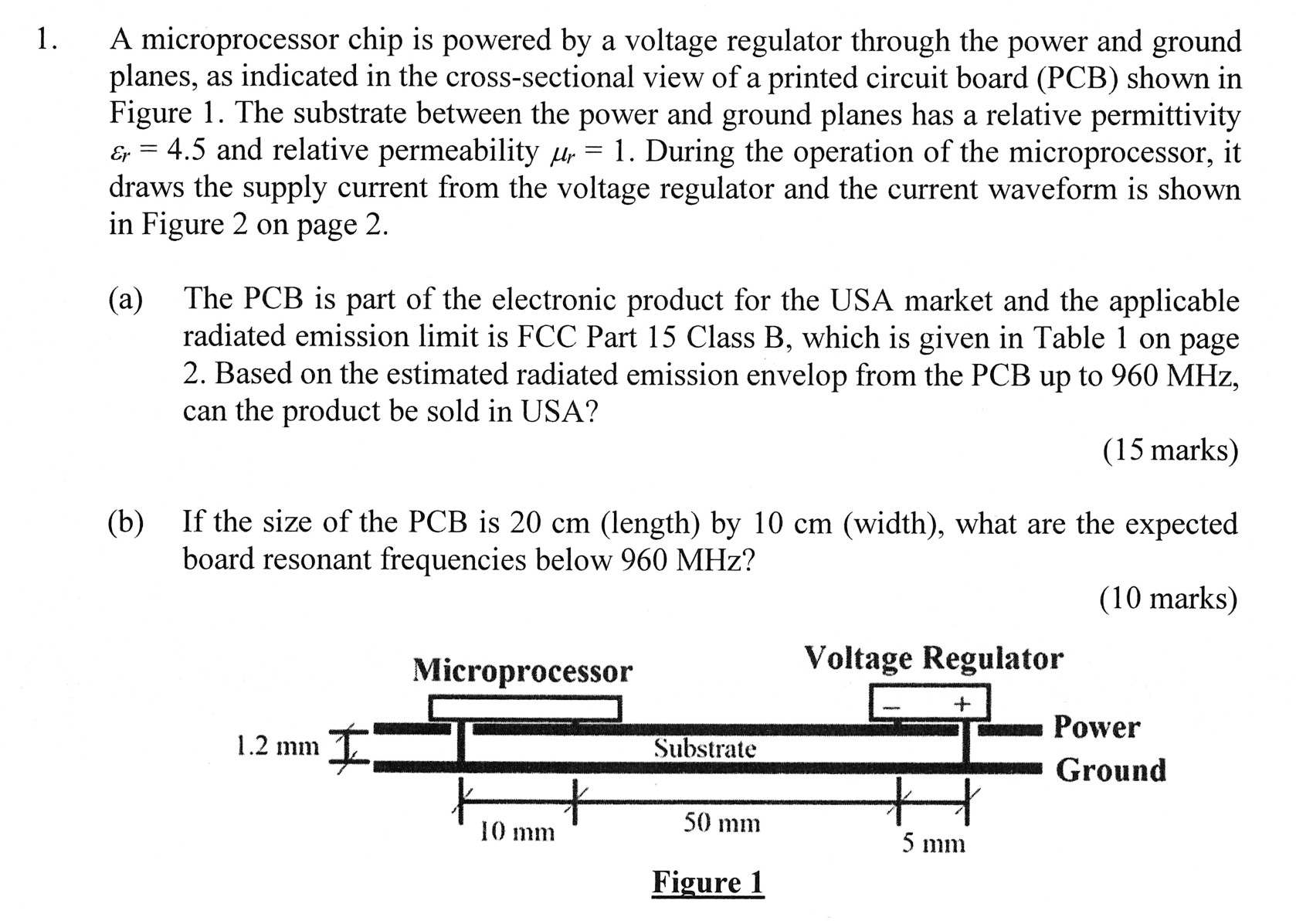 Solved A microprocessor chip is powered by a voltage | Chegg.com