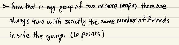 Solved 5- Prove that in any grovp of two or more people, | Chegg.com
