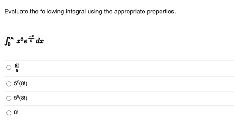 Solved Evaluate the following integral using the appropriate | Chegg.com
