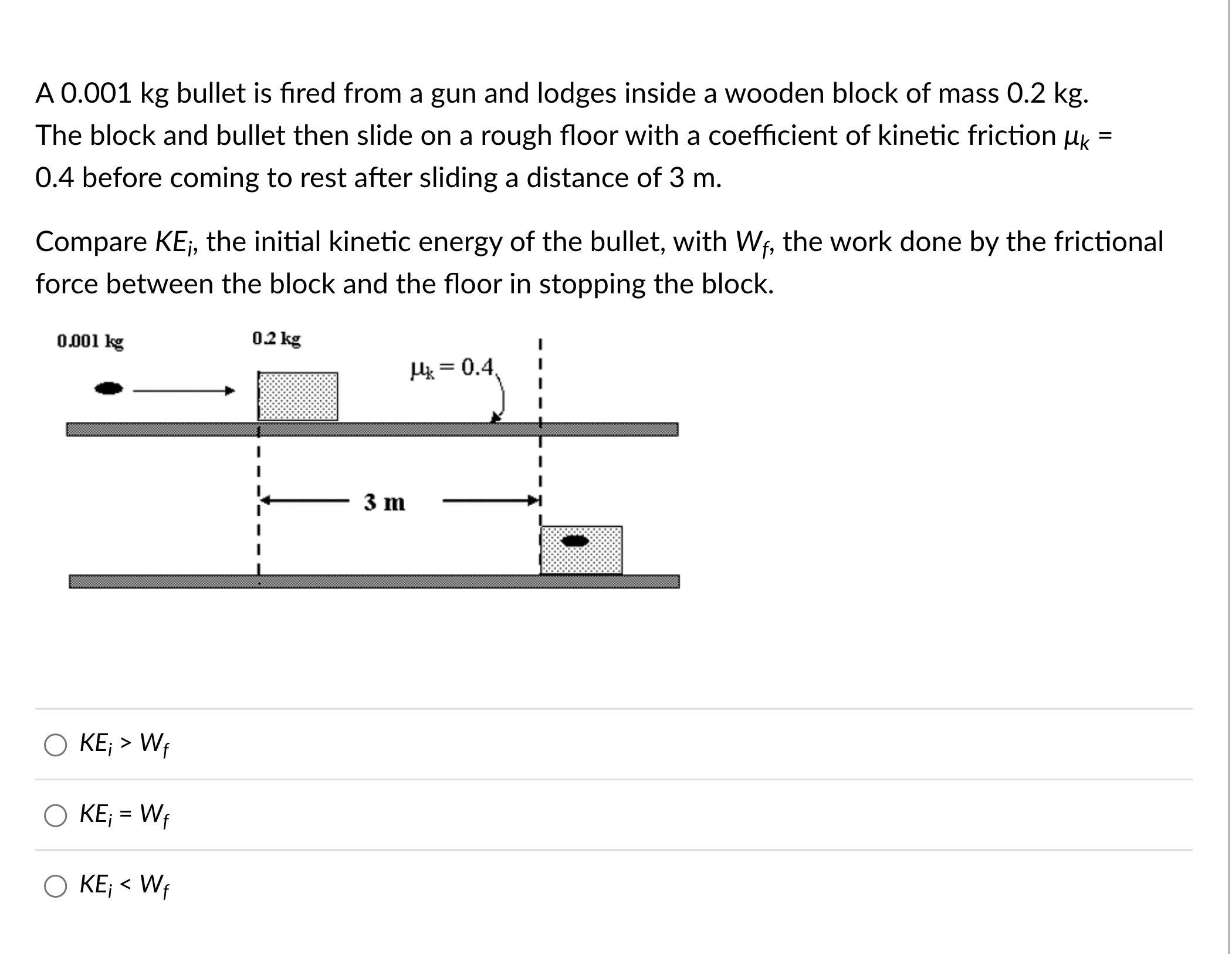 Solved A 0.001 ﻿kg bullet is fired from a gun and lodges | Chegg.com