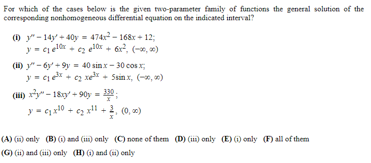 Solved = For which of the cases below is the given | Chegg.com
