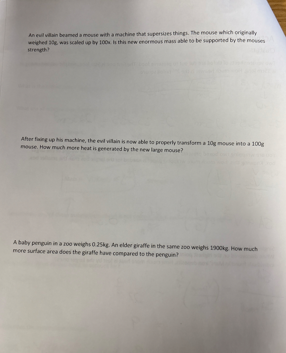 Solved An evil villain beamed a mouse with a machine that | Chegg.com