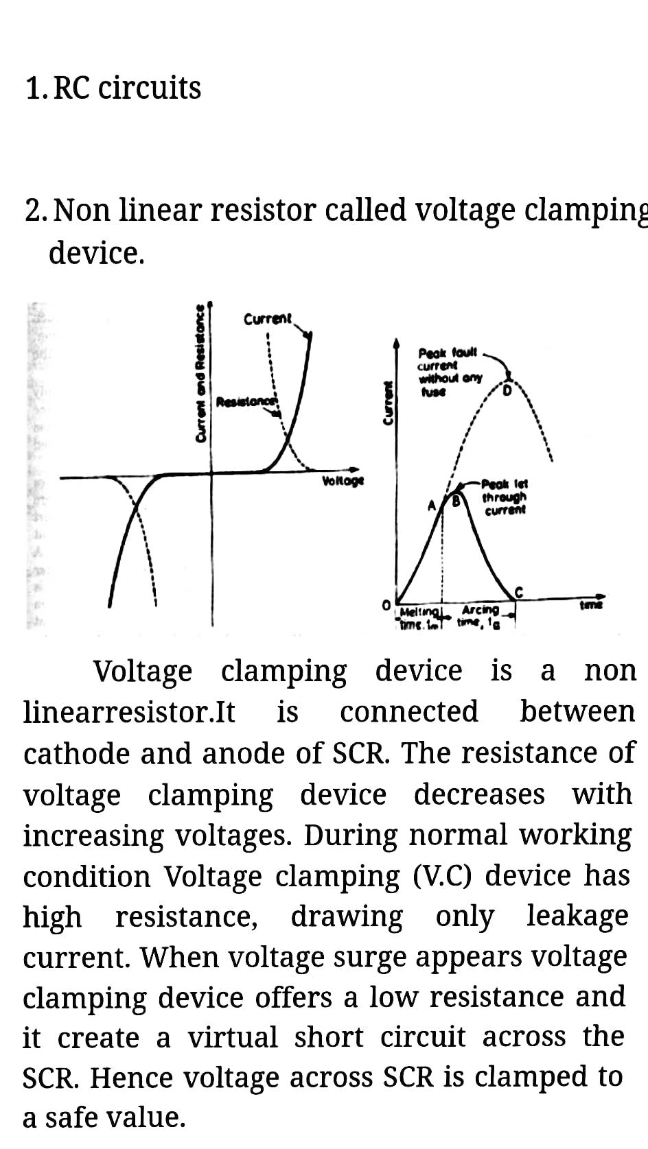 Solved 1. RC circuits 2. Non linear resistor called voltage | Chegg.com