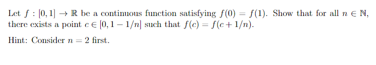 Solved Let f : [0, 1] → R be a continuous function | Chegg.com