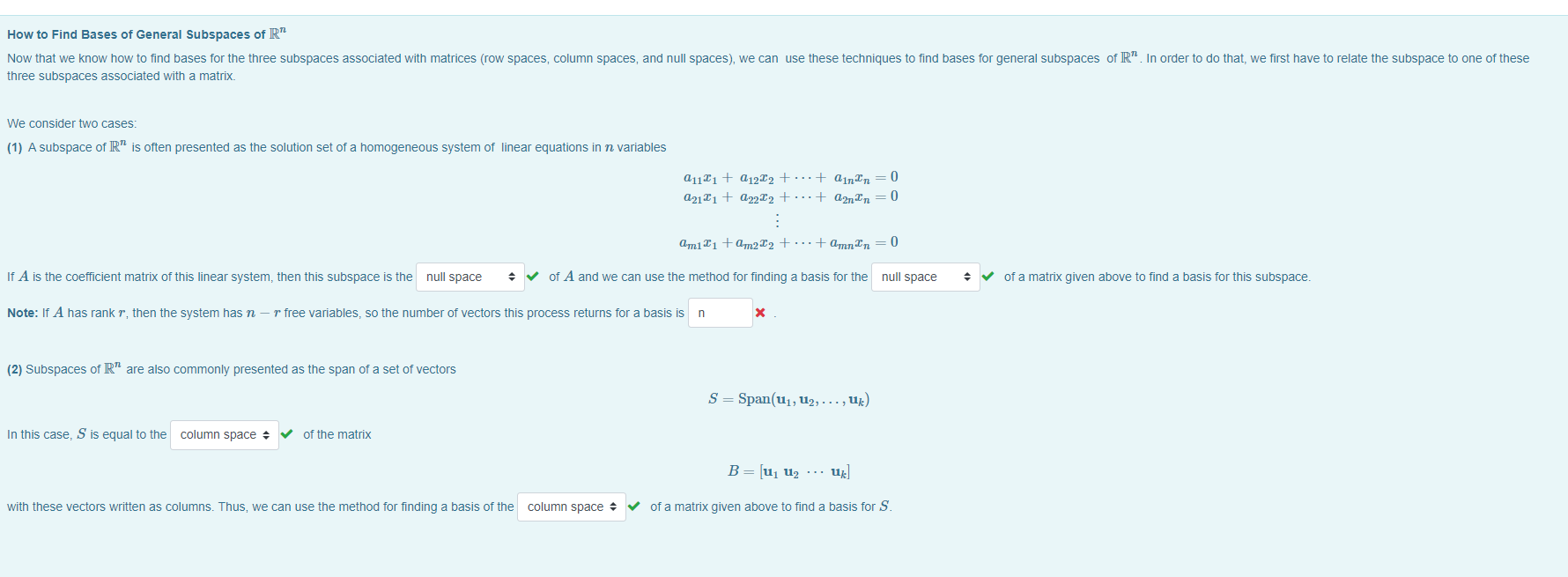 Solved How to Find Bases of General Subspaces of R™ Now that | Chegg.com