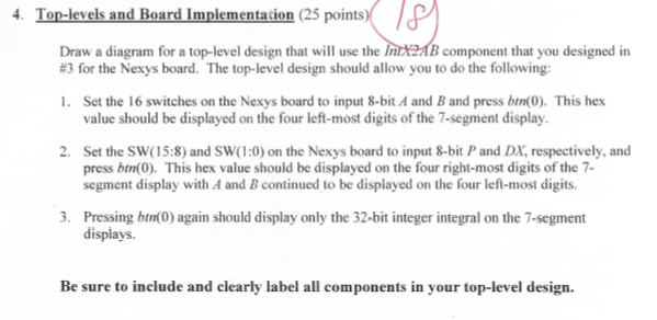 4. Top-levels and Board Implementation (25 points) | Chegg.com