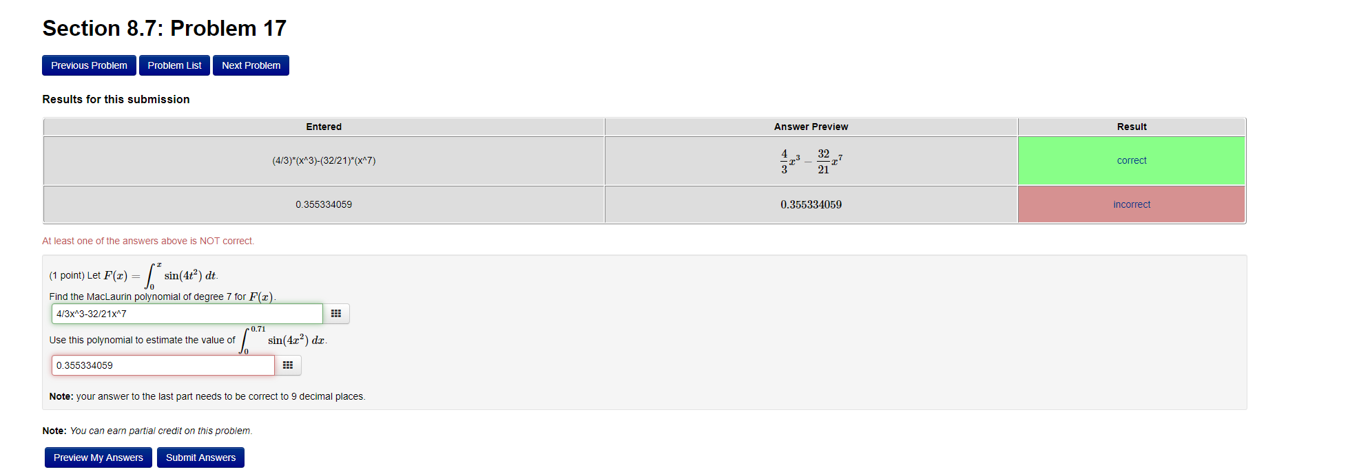 Solved Section 8.7: Problem 17 Previous Problem Problem List | Chegg.com