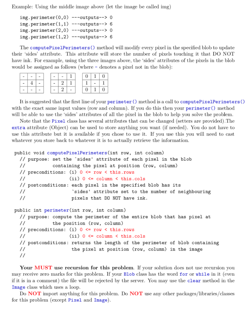 1 Blobs 25 marks An Image is a 2-dimensional grid of | Chegg.com
