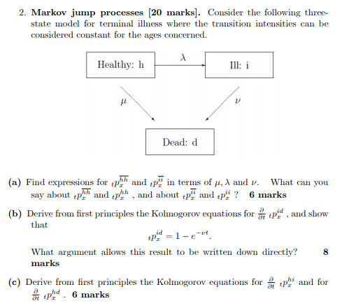 2. Markov jump processes [20 marks]. Consider the | Chegg.com