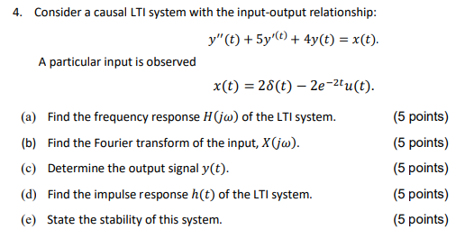 Solved 4. Consider a causal LTI system with the | Chegg.com