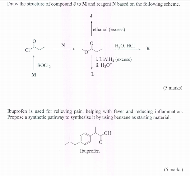 Solved Draw the structure of compound J to M and reagent N | Chegg.com