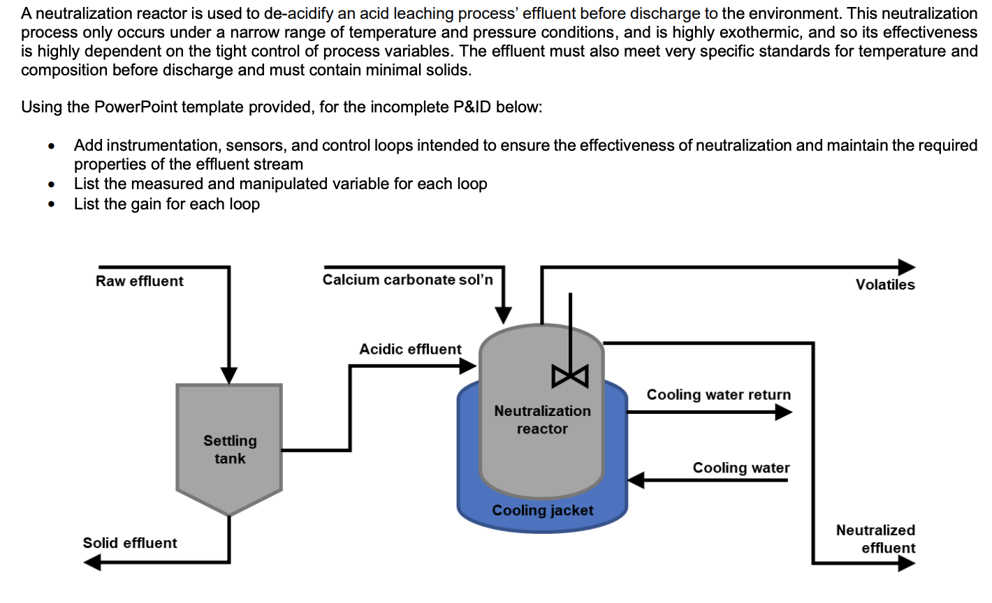 A neutralization reactor is used to de-acidify an | Chegg.com