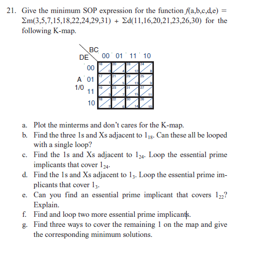 Solved Give the minimum SOP expression for the function | Chegg.com