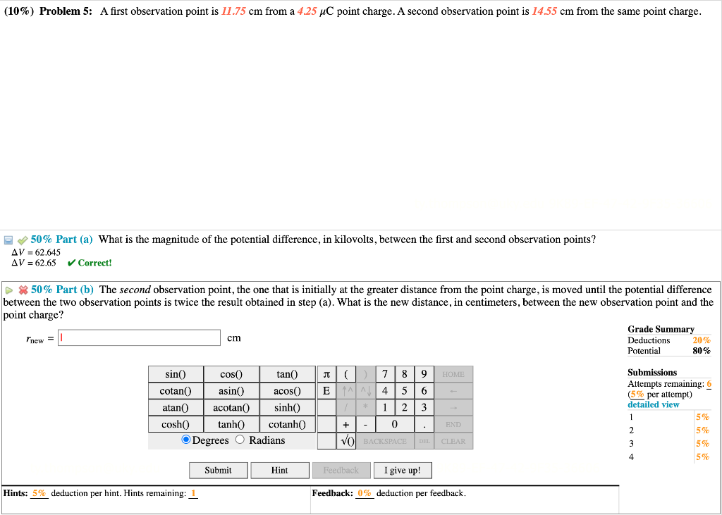 Solved (10%) Problem 5: A first observation point is 11.75 | Chegg.com