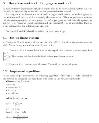 Solved 3 3 Iterative method: Conjugate method In most | Chegg.com