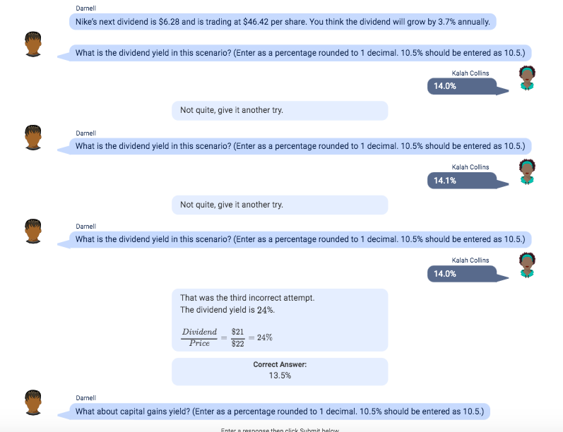Solved What is the dividend yield in this scenario? (Enter | Chegg.com