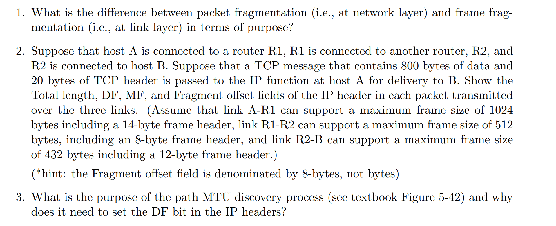 Solved 1 What Is The Difference Between Packet
