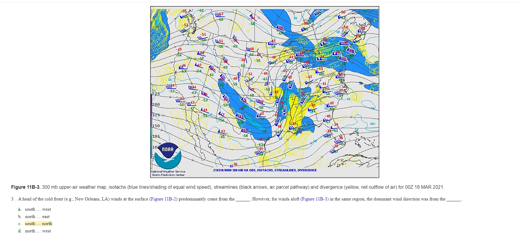 Solved Figure 11B-1. Analyzed weather map with isobars, | Chegg.com