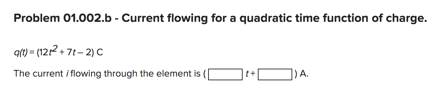 Solved Problem 01.002.b - Current flowing for a quadratic | Chegg.com